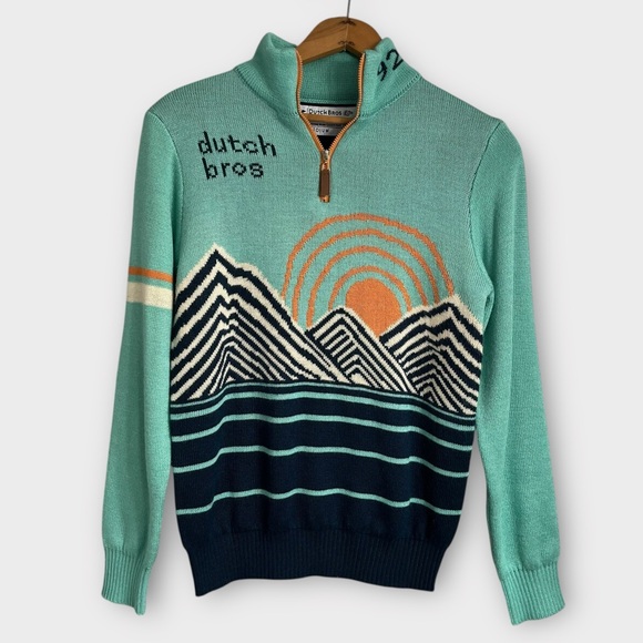 Dutch Bros | Sweaters | Dutch Bros Coffee Retro 4 Zip Mountain Sunrise ...